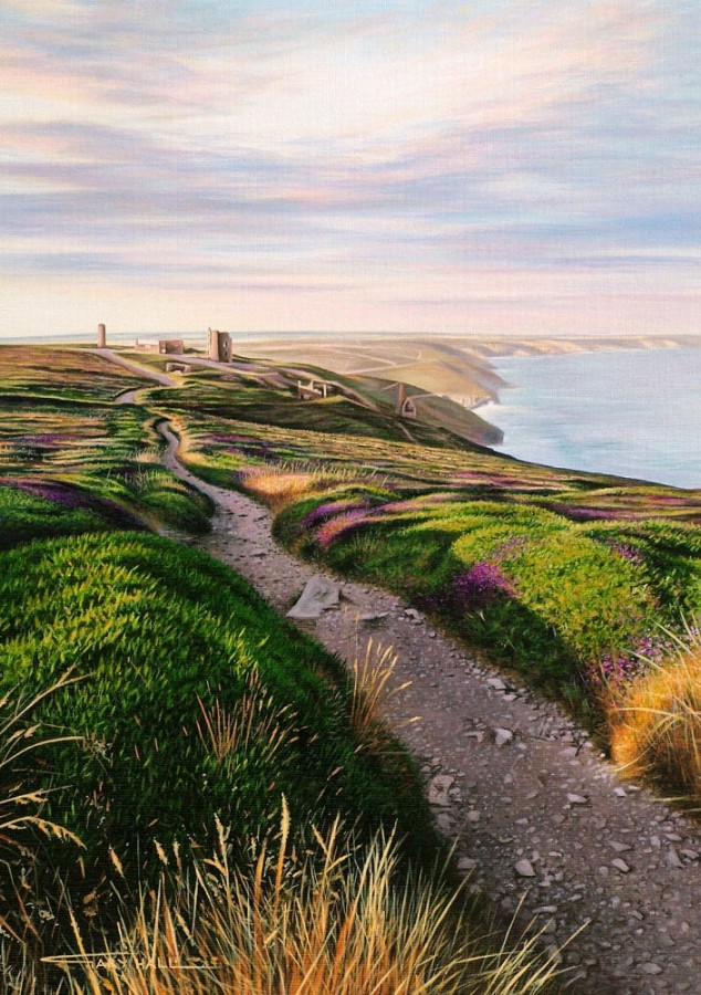 Pathway at Dawn to Wheal Coates - Little Feathers Gallery